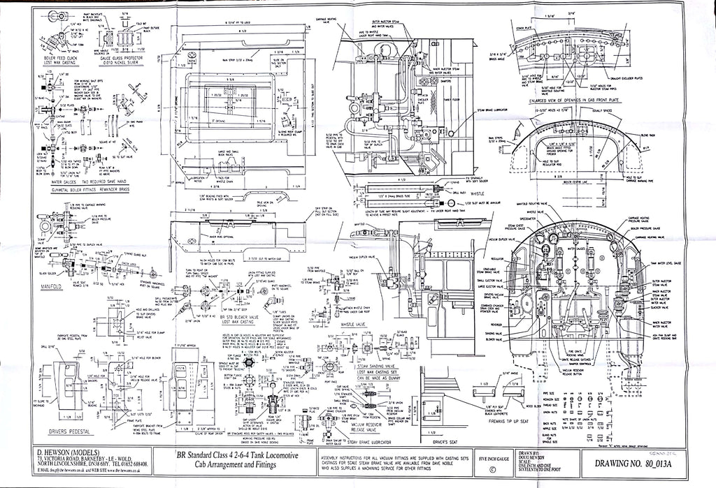 BR STD Class 4 Tank 80000: Cab and Fittings Drawing – Steam Workshop Stores