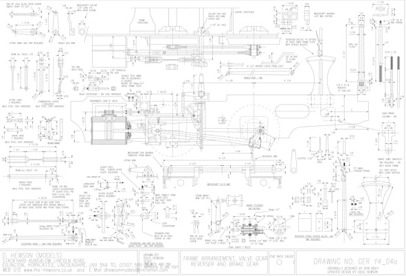 Y4: Frame Arrangement, Valve Gear, Reverser and Brake Gear Drawing ...