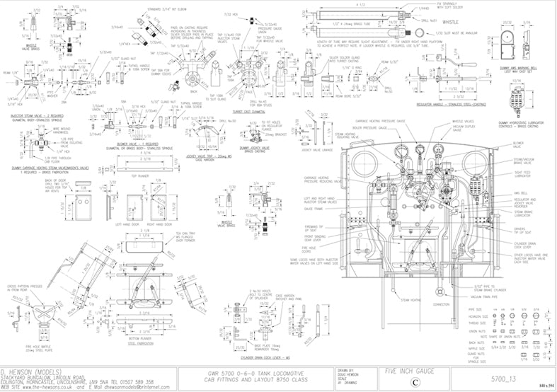 GWR 5700 Pannier Tank: Cab fittings and Layout Drawing – Steam Workshop ...