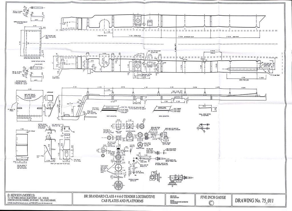 BR STD Class 4 Tender 75000: Cab Plates and Platforms Drawing – Steam ...