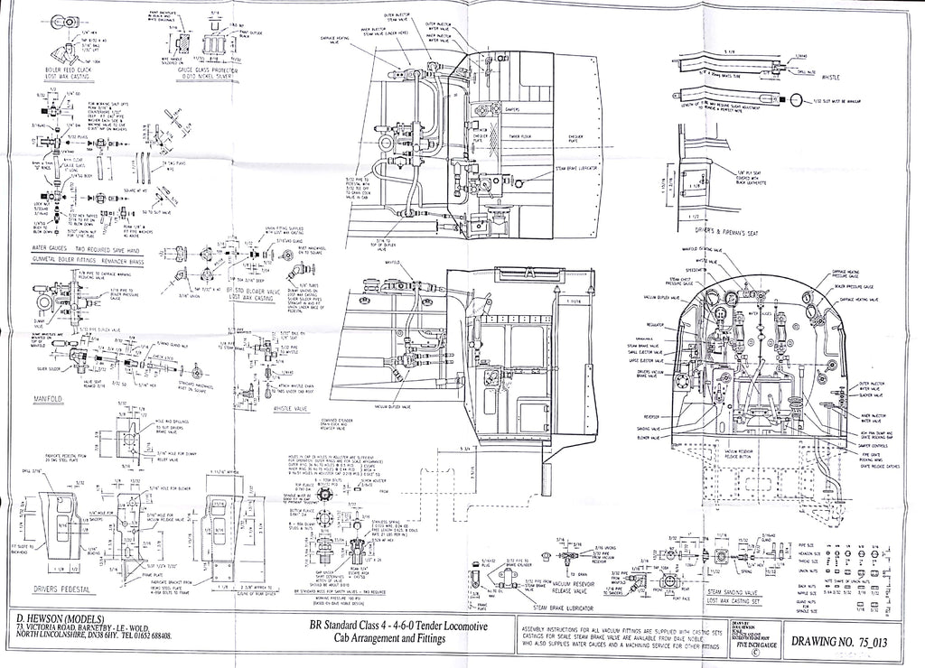 BR STD Class 4 Tender 75000: Cab layouts and Fittings Drawing – Steam ...