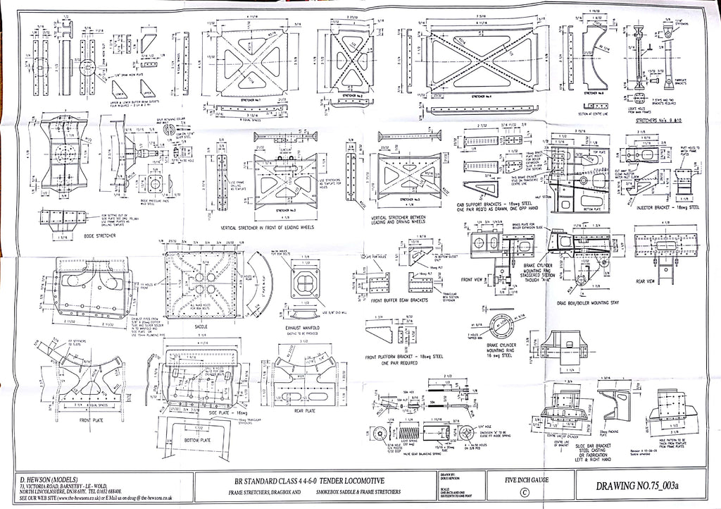 BR STD Class 4 Tender 75000: Complete Doug Hewson Drawing Set – Steam ...